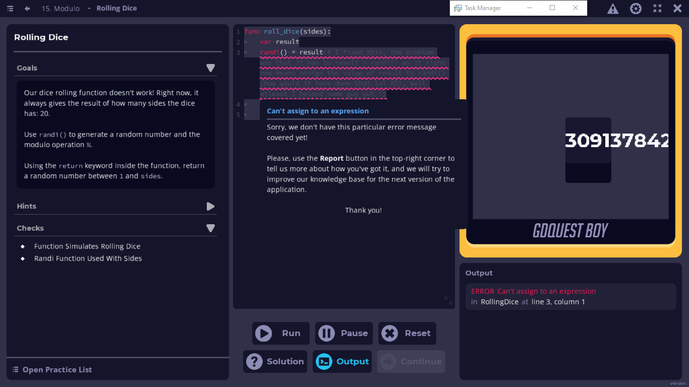 The Error Menu doesn't contain info for a specific type of error. · Issue #828 · GDQuest/learn ...