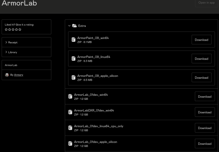 Armorpaint not updated through armorLab · Issue #1653 · armory3d/armortools · GitHub