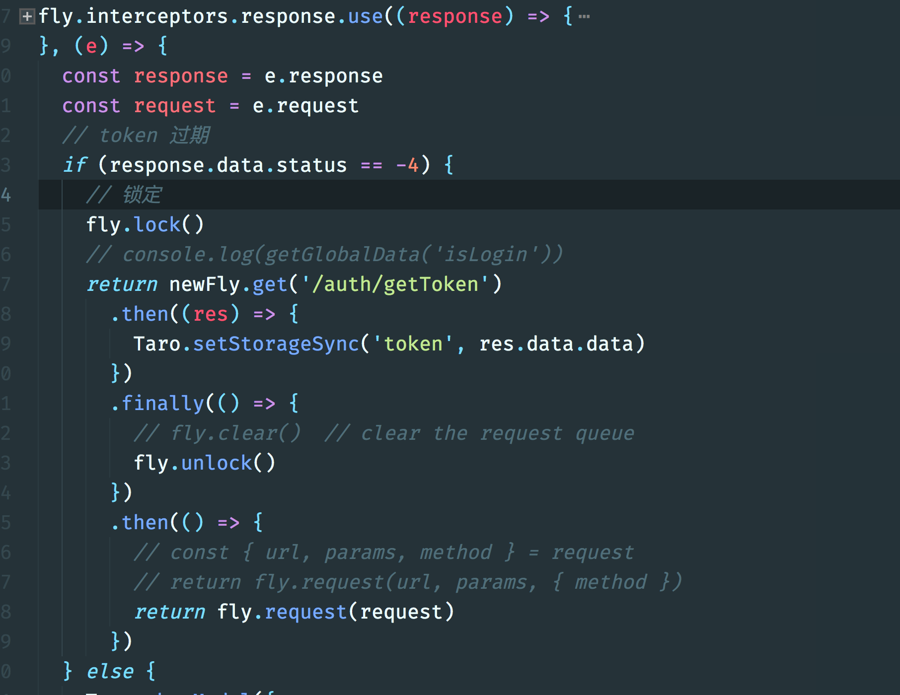 拦截器 token 过期时重复请求，请问如何解决？ · Issue #223 · wendux/fly · GitHub