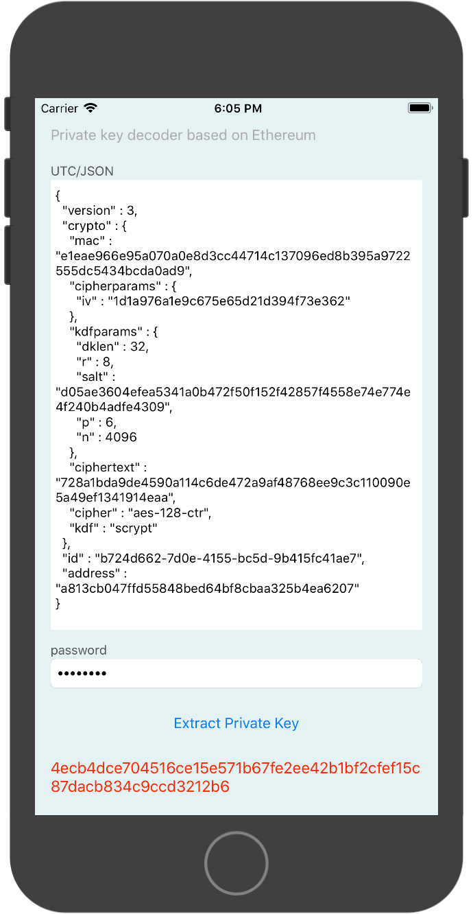 GitHub - fromageblanc/KeythereumSwift: private key decode from keystore file and passwod by ...