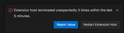 extension host terminated unexpectedly · Issue #176449 · microsoft/vscode · GitHub