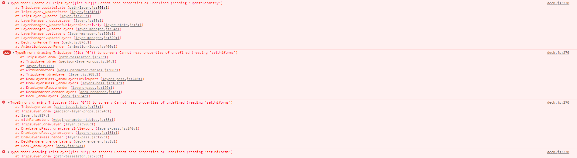 [Bug] [TripLayer] TypeError: update of TripsLayer({id: '0'}): Cannot read properties of ...