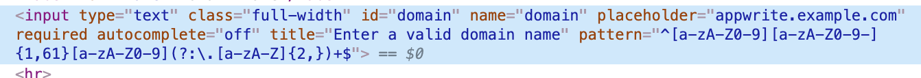 Custom Domain Validation Regex Is Invalid · Issue 470 · Appwriteappwrite · Github