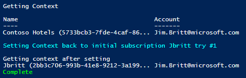 Set-AzContext Fails to Set Context to named Subscription on First ...