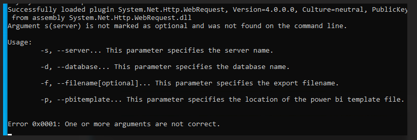 Error: One or More Arguments are not correct · Issue #56 ...