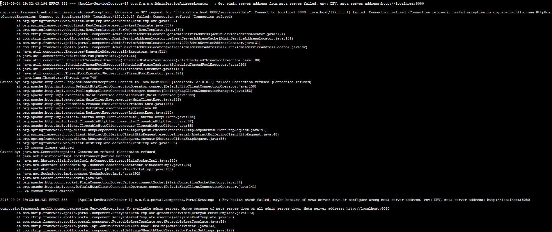 Docker 使用idoopdocker Apollo镜像,启动后建完项目报 系统出错,请联系系统负责人” · Issue 1444 · Apolloconfigapollo · Github