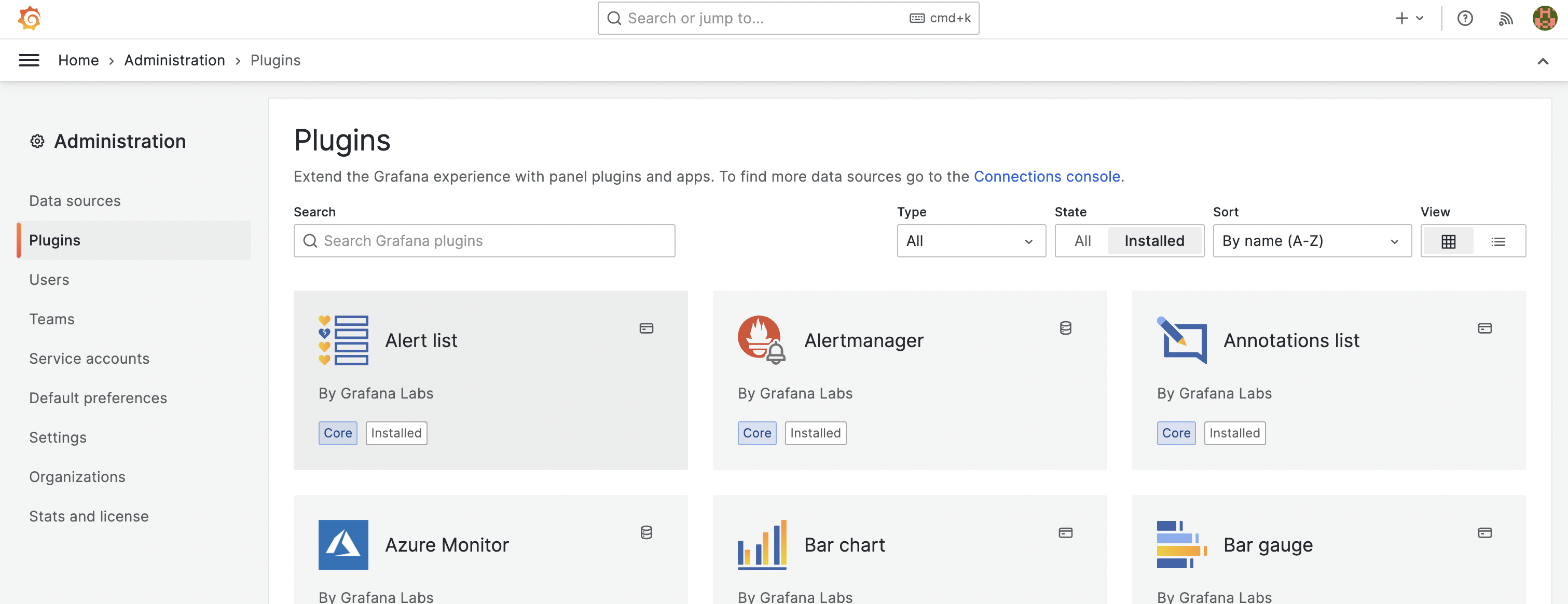 Admin/Plugins: Change alert about Connections to an informative text · Issue #65909 · grafana ...
