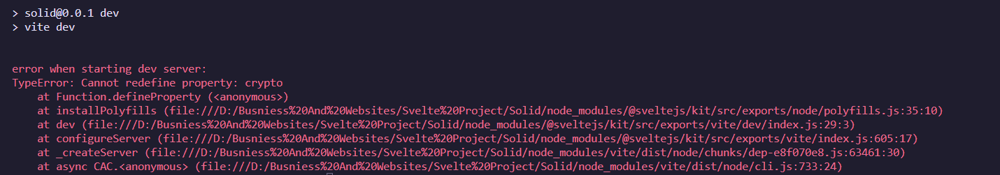 Unable to start a local server · Issue #10255 · sveltejs/kit · GitHub