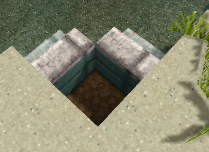 Waterlogged partial blocks displays water on the outside of the block ...