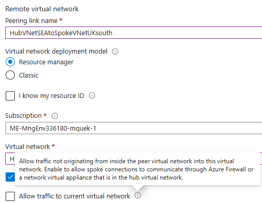 Inconsistent or incorrect explanations for VNet Peering options · Issue #115369 · MicrosoftDocs ...