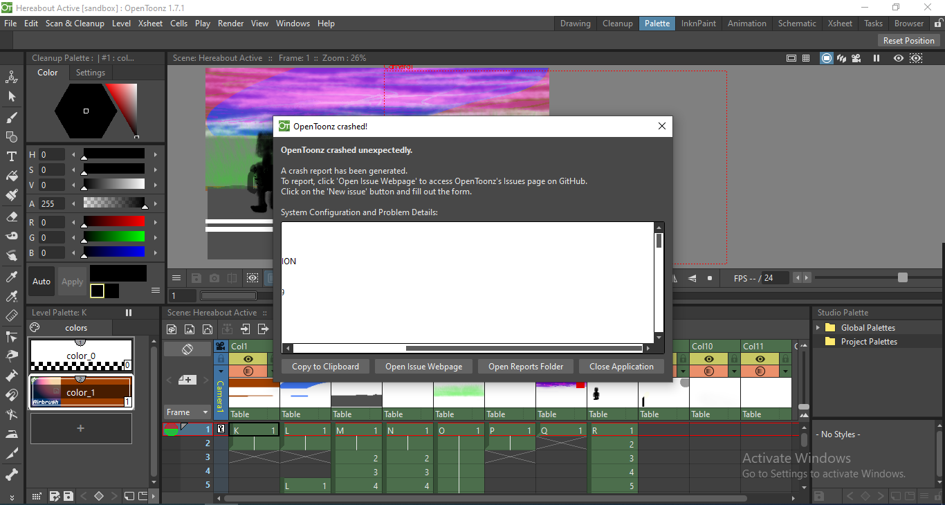 Unspecified crash · Issue #4948 · opentoonz/opentoonz · GitHub