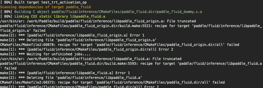 编译安装失败 · Issue #I3DRCI · PaddlePaddle/Paddle - Gitee.com