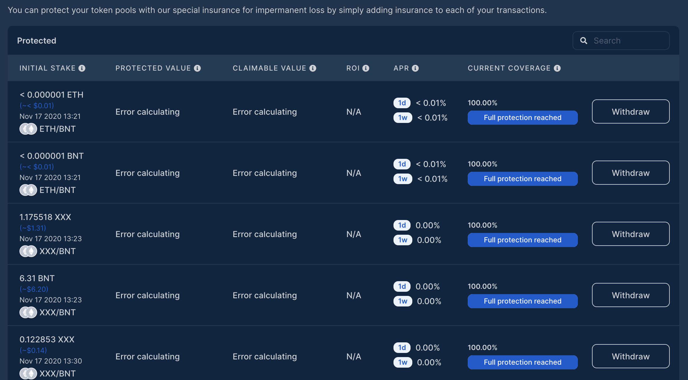 ERR_INVALID_RATE on poolRoi breaks Display of Protected Positions · Issue #555 · bancorprotocol ...