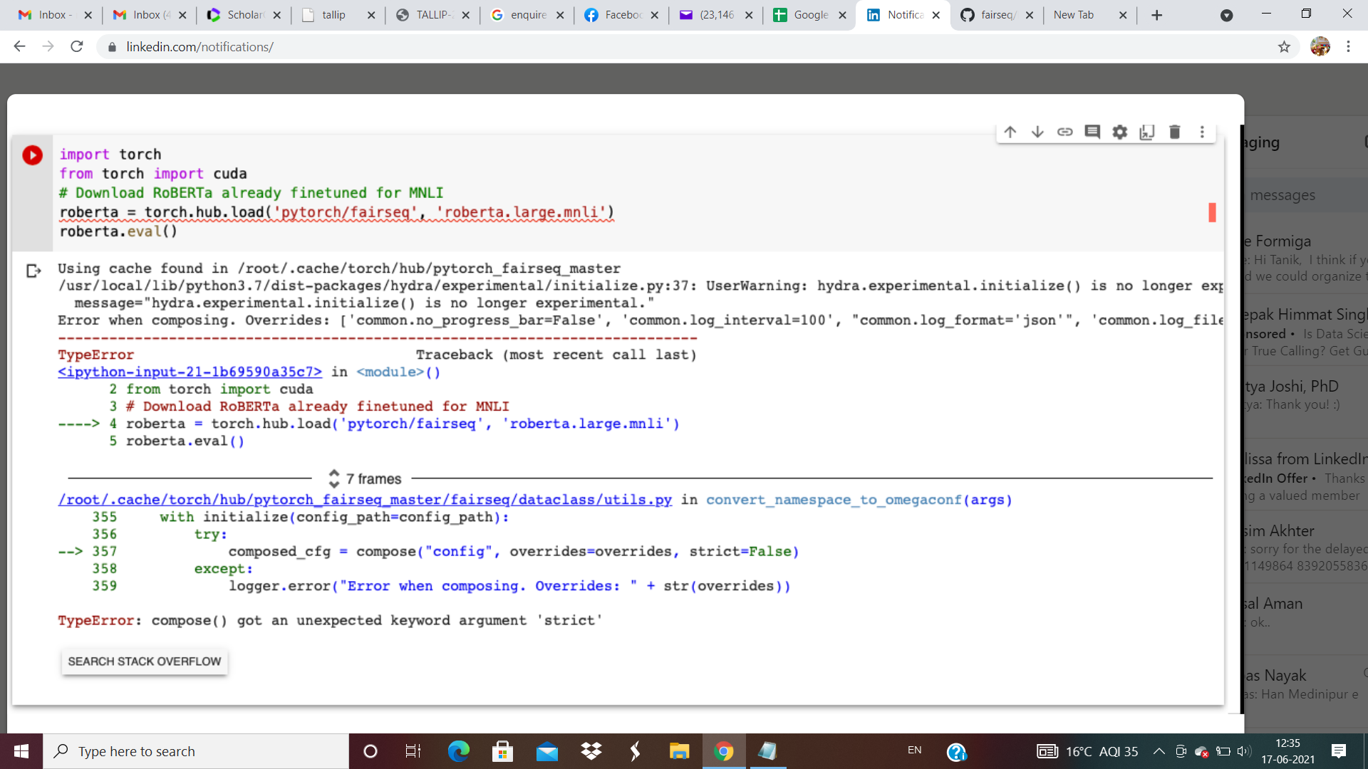 Error while loading RoBERT model · Issue #3626 · facebookresearch/fairseq · GitHub