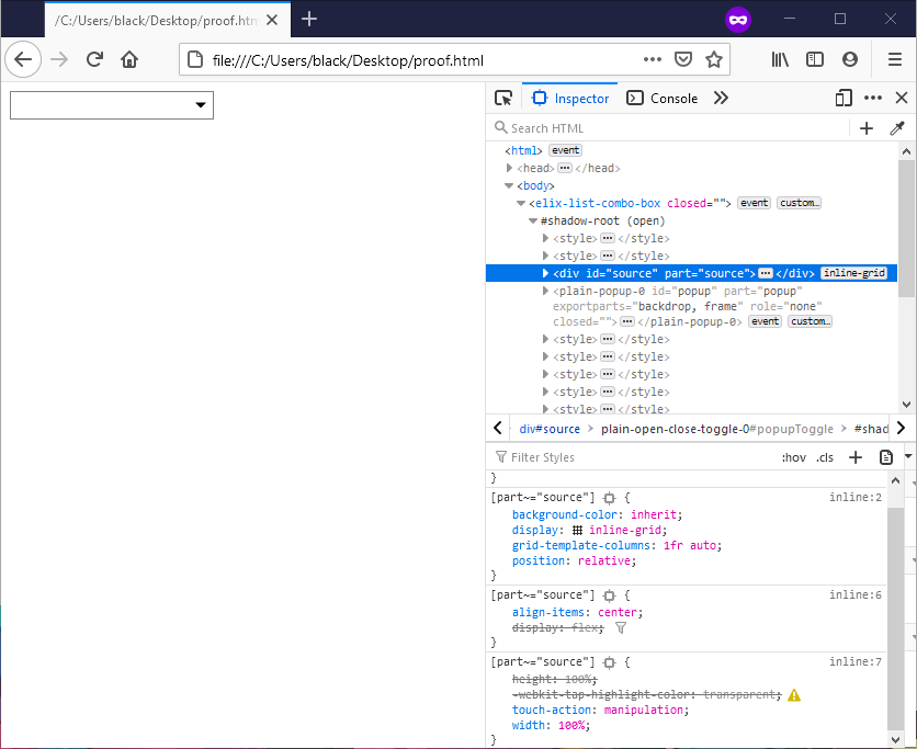 PopupSource break ListComboBox · Issue #162 · elix/elix · GitHub