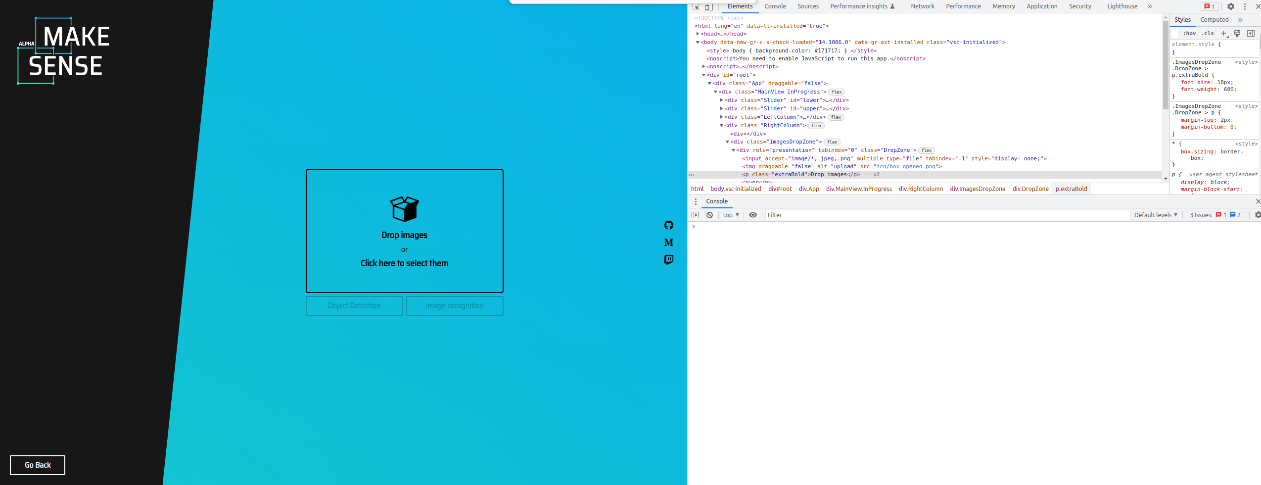 Click on "Drop images or Click here to select them" do nothing · Issue ...