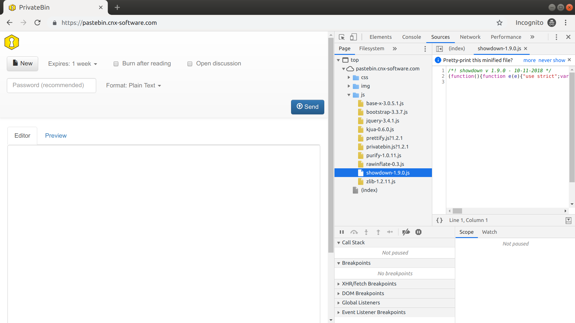 Loading... Error in Firefox · Issue #453 · PrivateBin/PrivateBin · GitHub