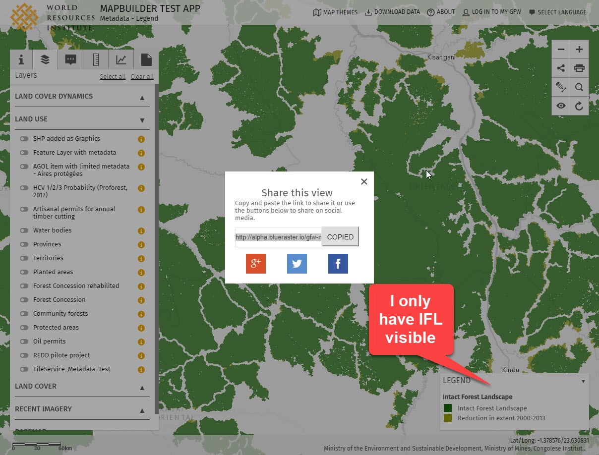 The share button is not working in ArcGIS Online apps which use 1.3.3 ...