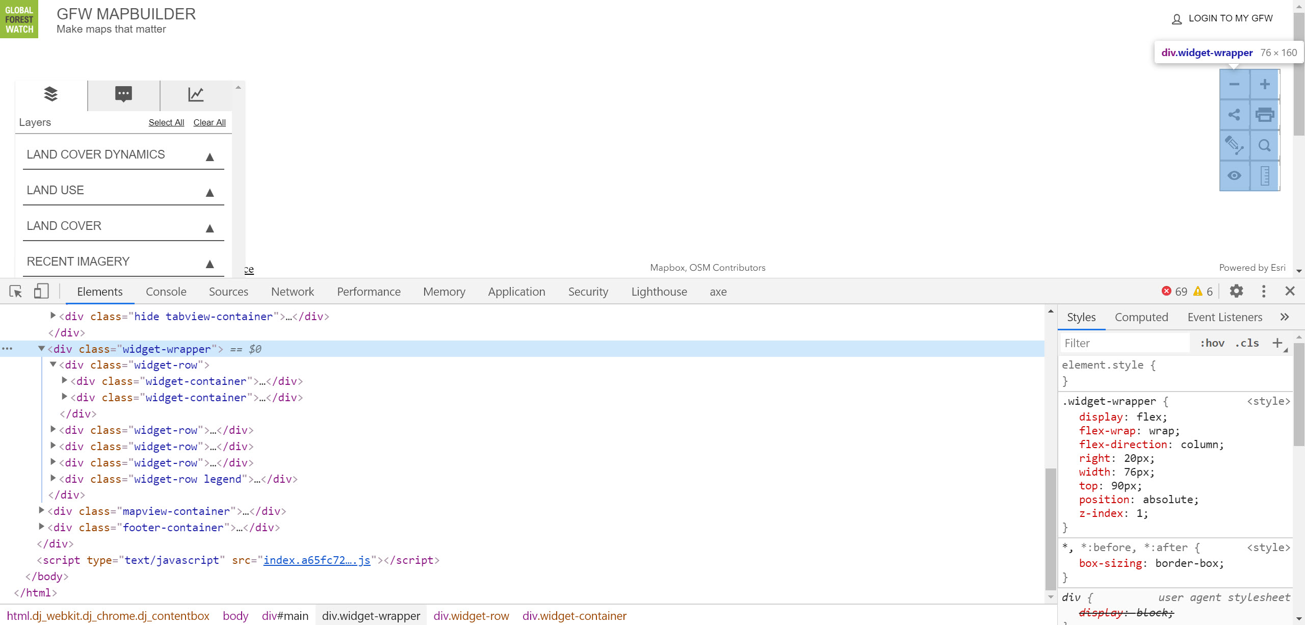 Styling - right hand widgets · Issue #1119 · wri/gfw-mapbuilder · GitHub