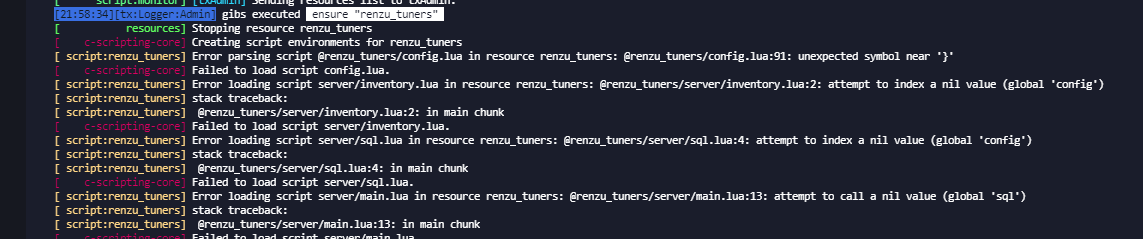 whole bunch of errors and how to i make separate mech shops · Issue #49 · renzuzu/renzu_tuners ...