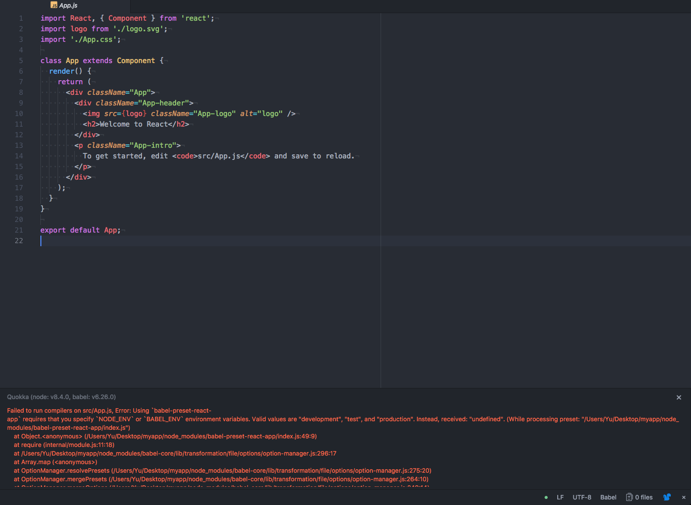 Support for create-react-app · Issue #31 · wallabyjs/quokka · GitHub