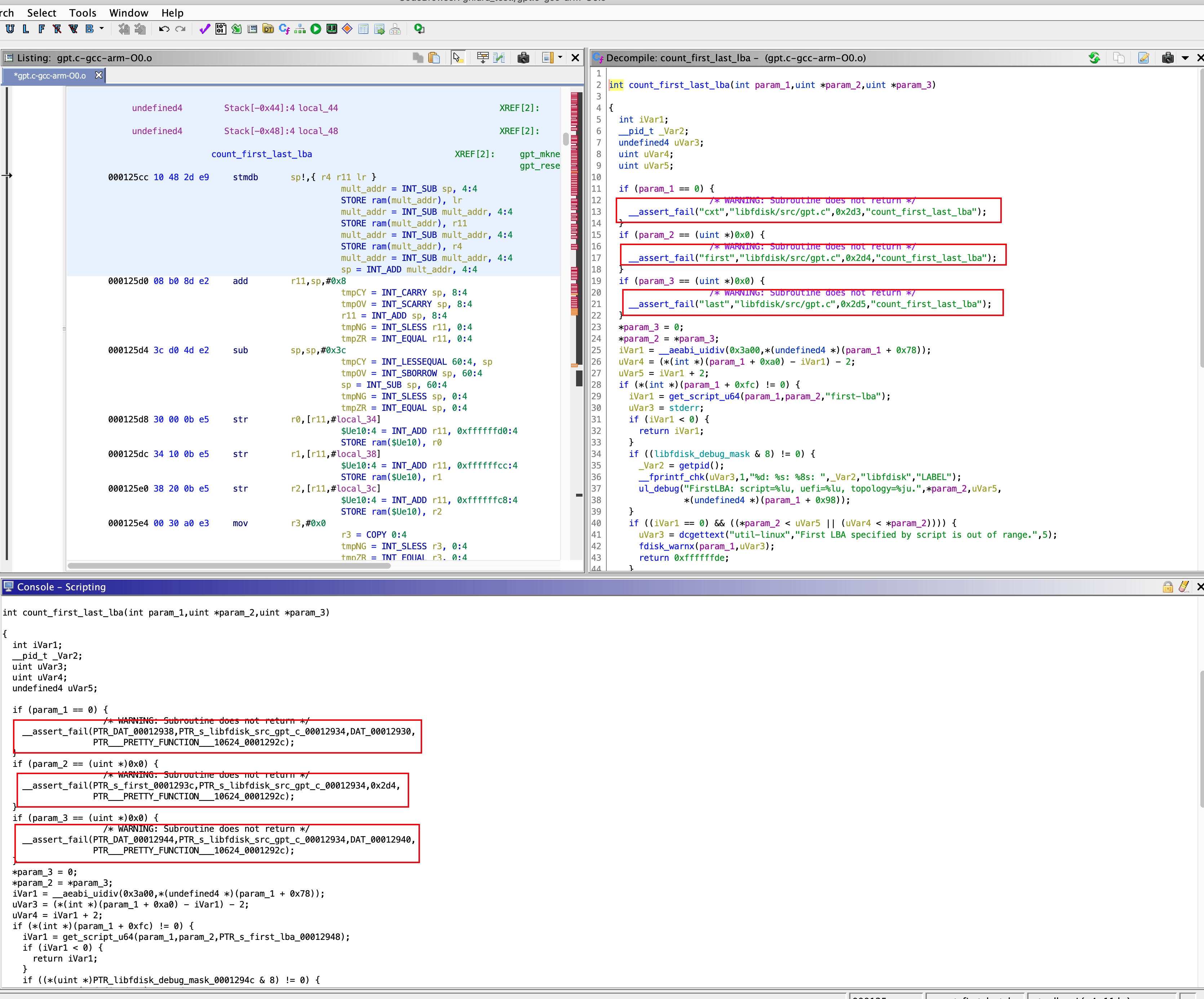 result of decompileFunction.getDecompiledFunction.getC have no string ...