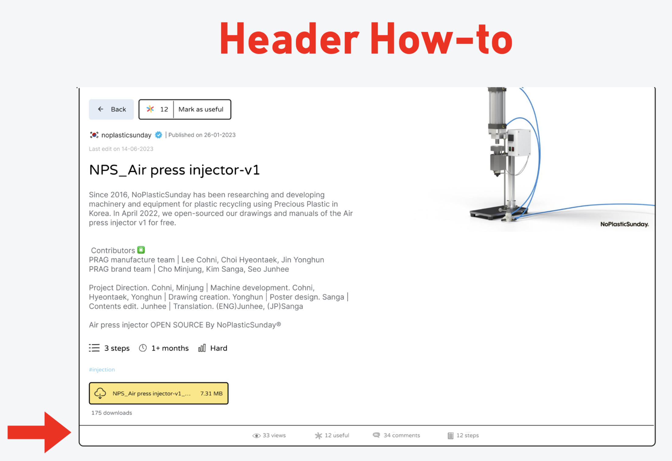 [feature Request] Add Stats To Header How To And Research · Issue 2734 · Onearmy Community
