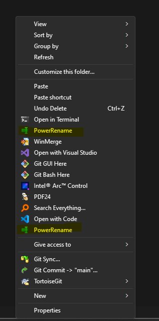 Two PowerRename in right click menu · Issue #25898 · microsoft/PowerToys · GitHub