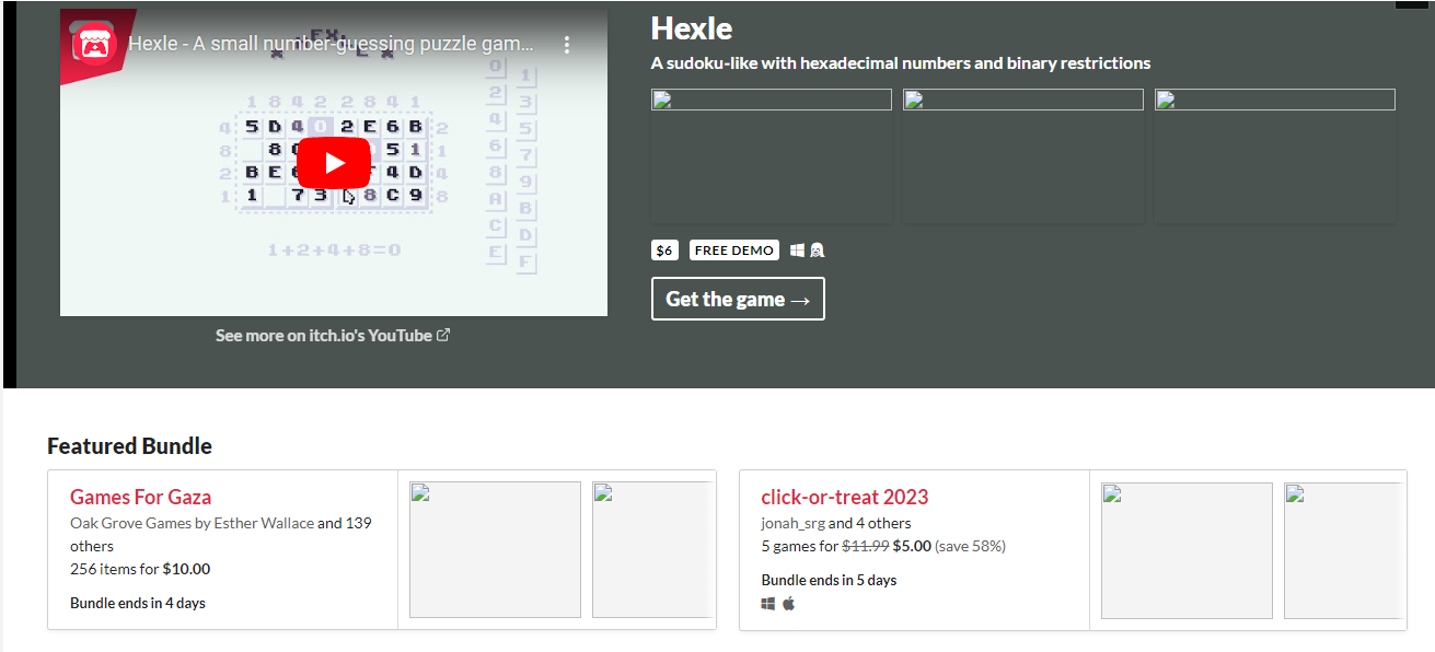 Cannot Download games and images are not showing along with attempting to download the Itch.io ...