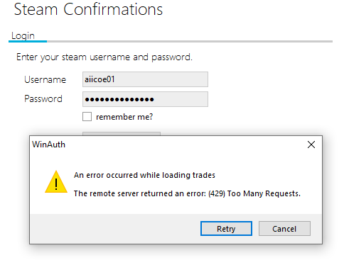 Error 429 · Issue #837 · Jessecar96/SteamDesktopAuthenticator · GitHub