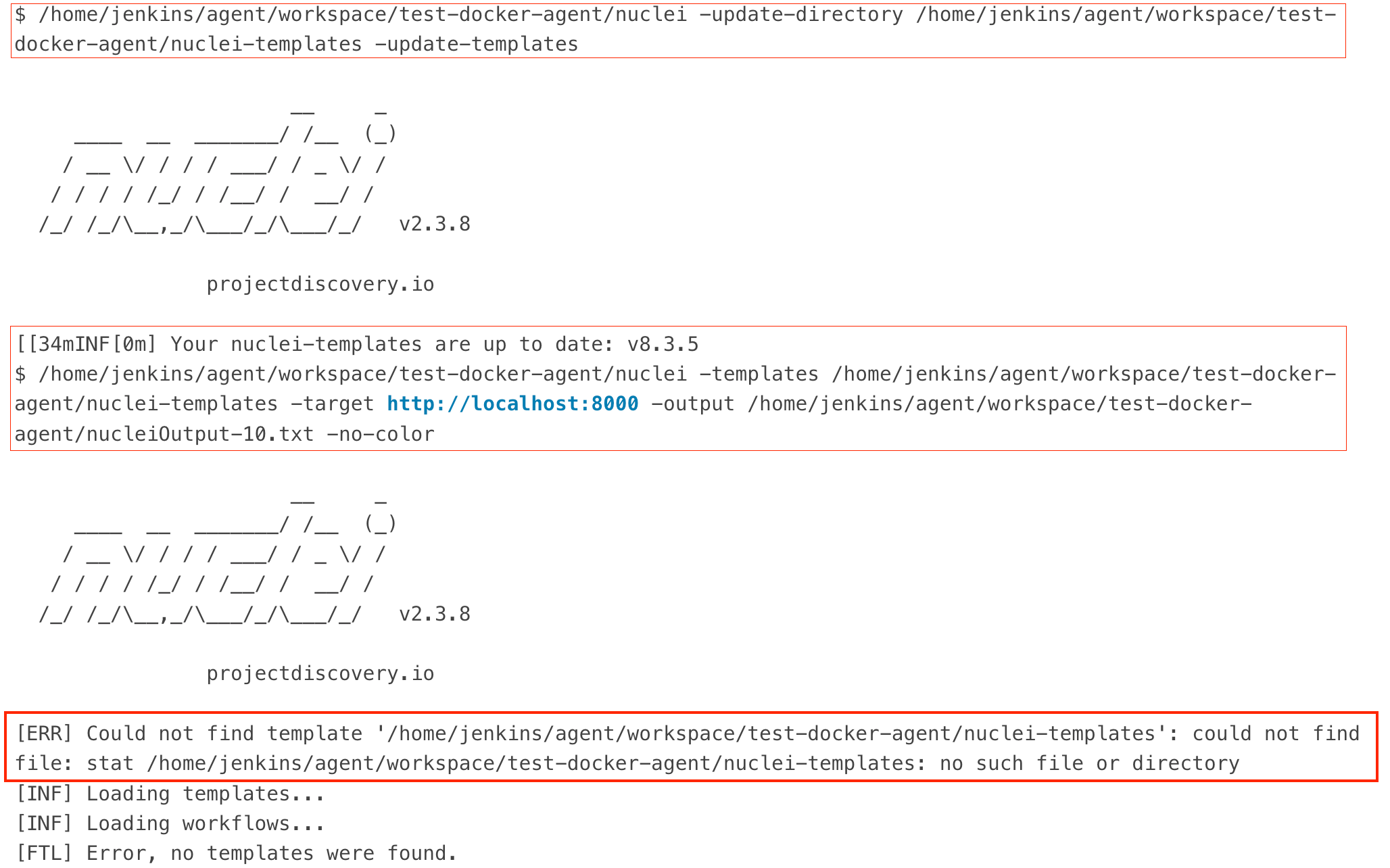 Deleting the templates directory and doing a template update returns ...