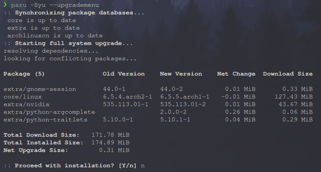 --upgrademenu doesn't work · Issue #1037 · Morganamilo/paru · GitHub