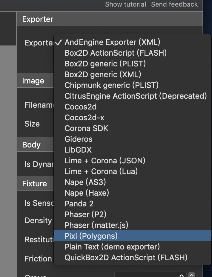 Could not use in PhysicsEditor 1.8.4 · Issue #1 · eXponenta/pixi-poly · GitHub