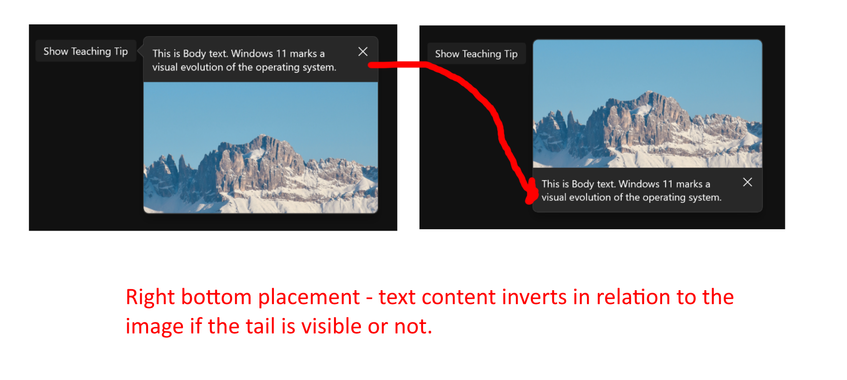 [Teaching Tip] Hero Content and Tail Visibility - WinUi 2.7 - Bottom ...
