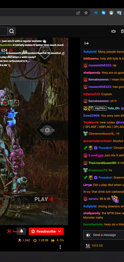 The stream moves to the left after you exit fullscreen using the fs chat & React button ...