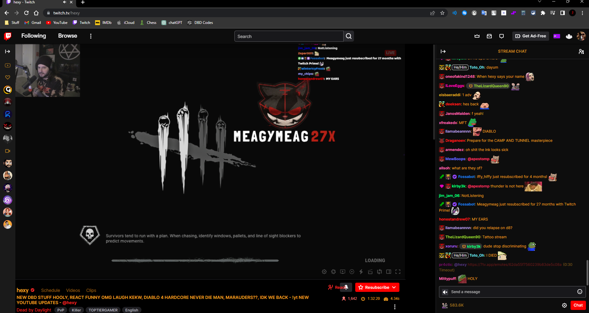 The stream moves to the left after you exit fullscreen using the fs chat & React button ...