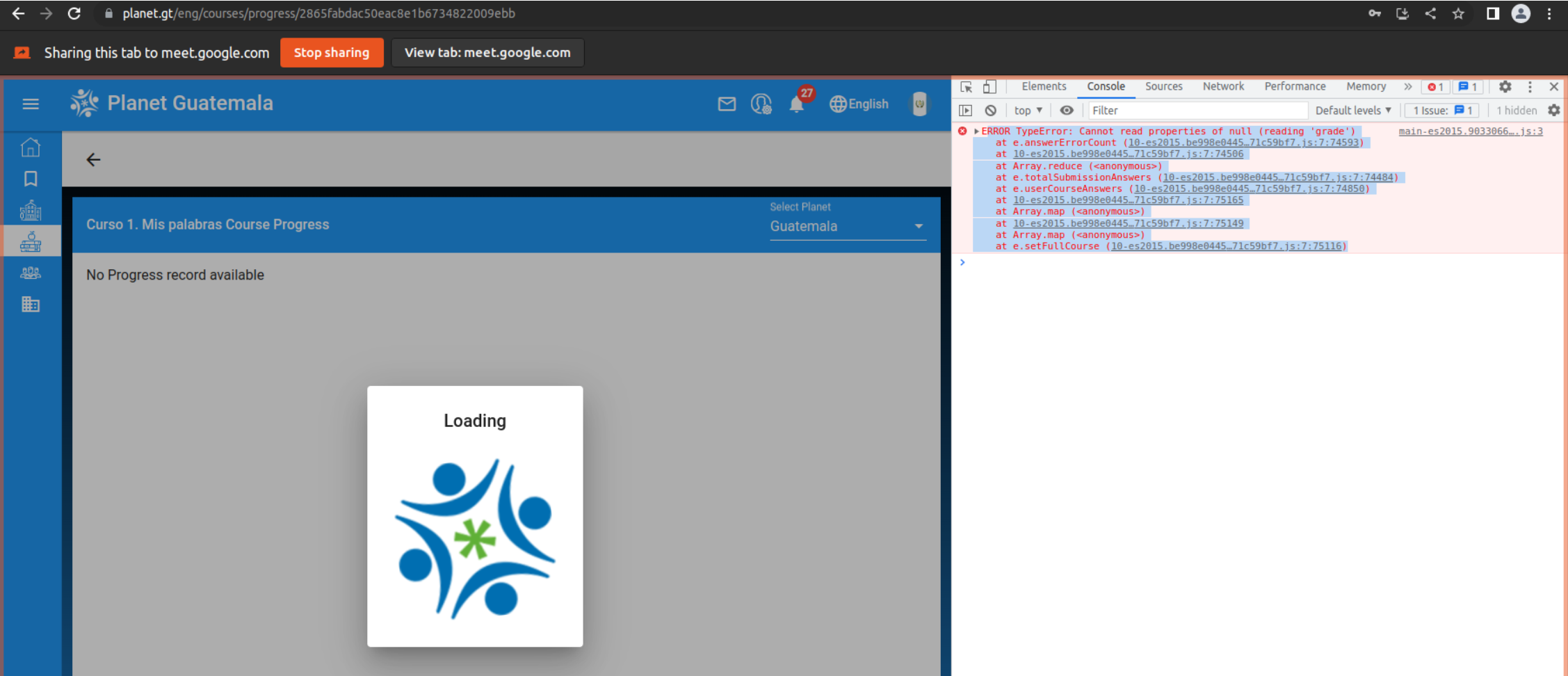 courses progress crash · Issue #7139 · open-learning-exchange/planet · GitHub