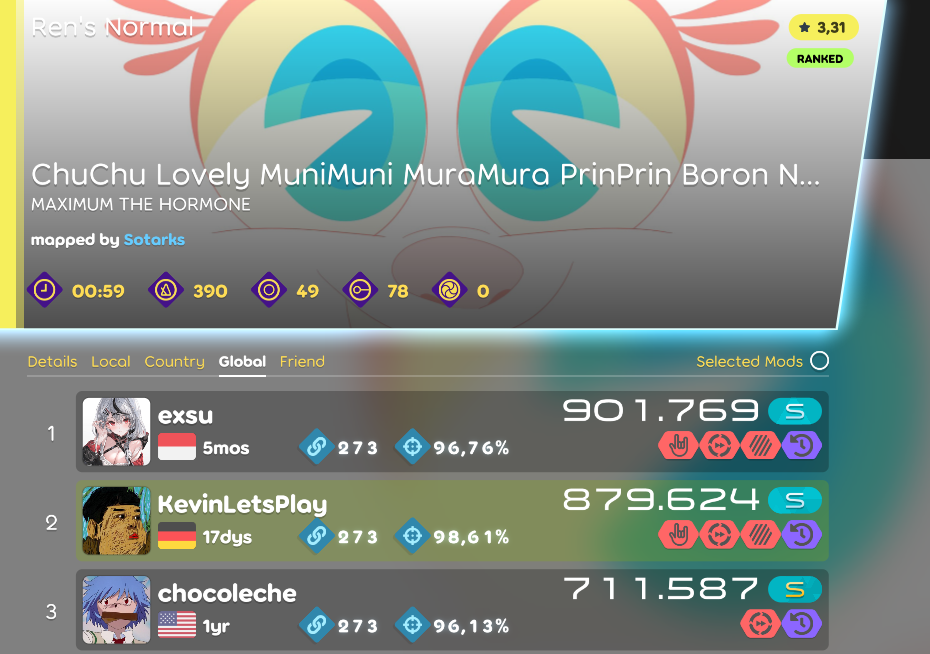 Score with lower accuracy gets more points · Issue #23944 · ppy/osu · GitHub
