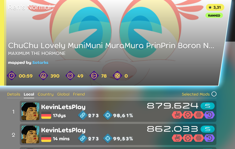 Score with lower accuracy gets more points · Issue #23944 · ppy/osu · GitHub