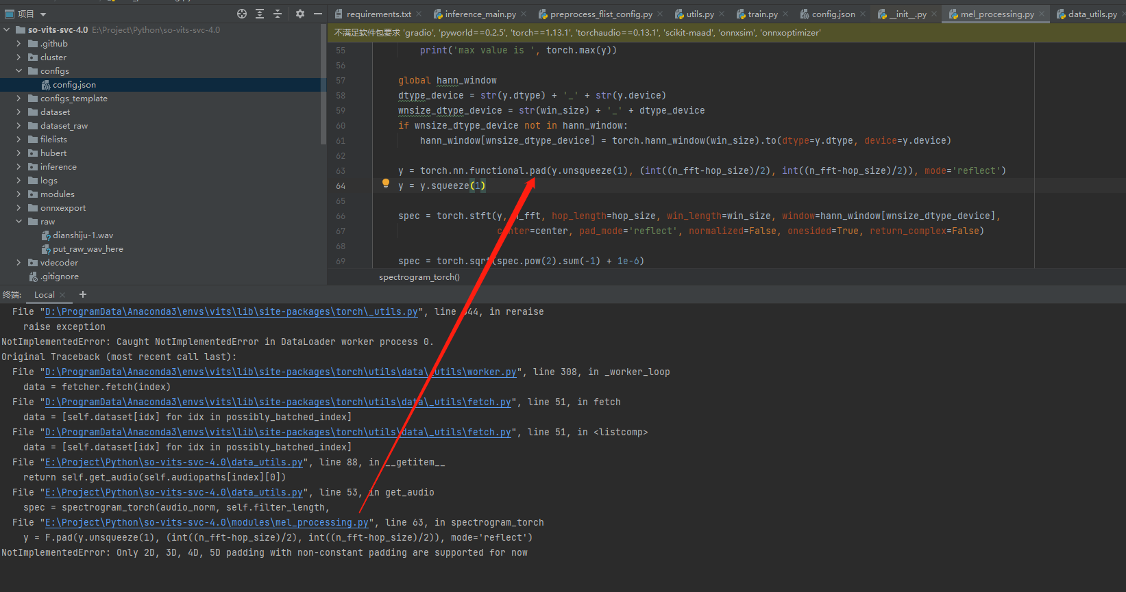 [Help]: NotImplementedError: Only 2D, 3D, 4D, 5D padding with non-constant padding are supported ...