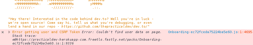 Signed in using Twitter - JS failed to load · Issue #2790 · forem/forem · GitHub