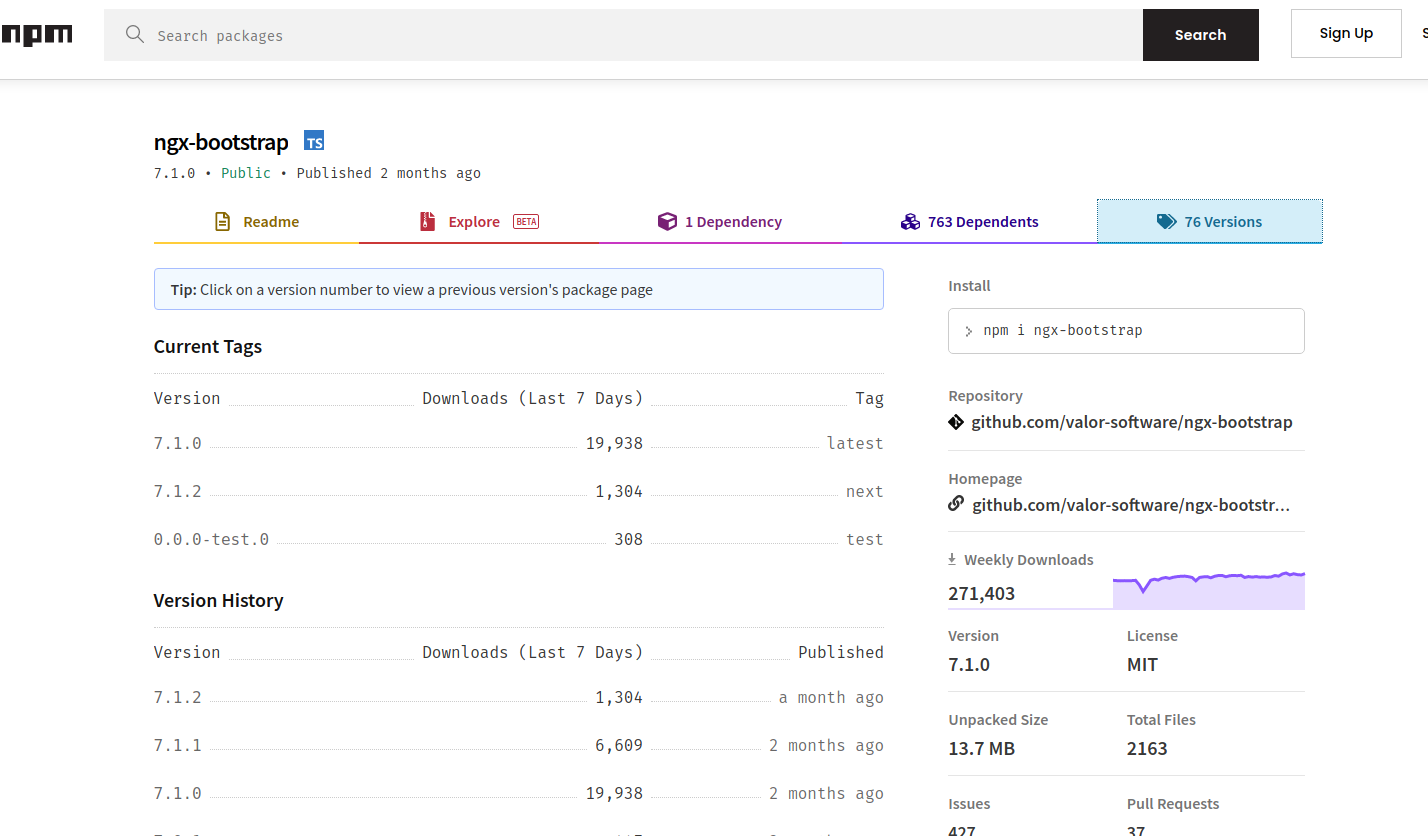 When Is The Latest Version Going To Published To Npm · Issue 6337 · Valor Softwarengx