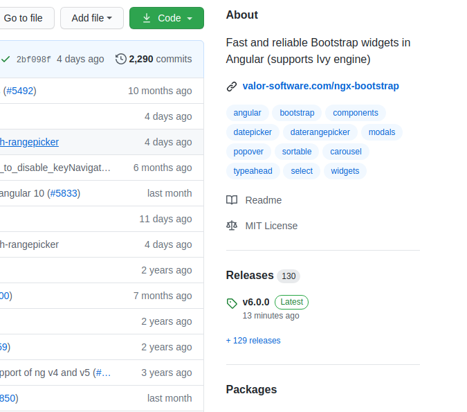 Wrong version in npm and documentation · Issue #5802 · valor-software/ngx-bootstrap · GitHub