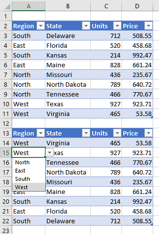 Multiple Tables per Worksheet and Data Validation within each Table. · Issue #1521 · dfinke ...