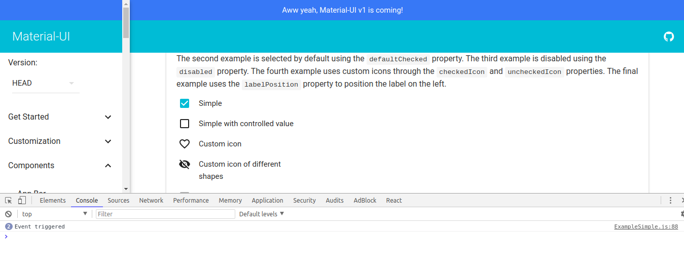 Checkbox onCheck event doesn't fire · Issue #10366 · mui/material-ui ...