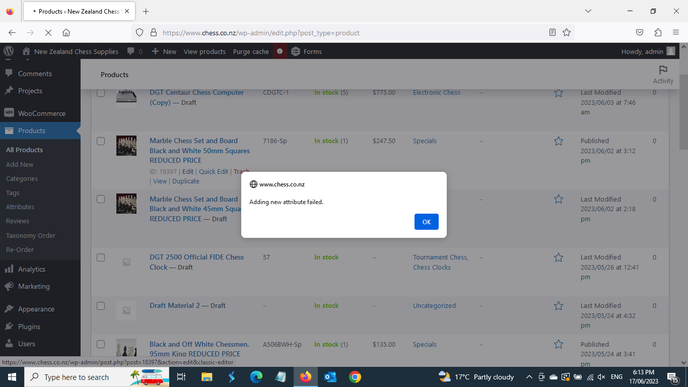 Adding new attribute failed popup · Issue #38784 · woocommerce/woocommerce · GitHub