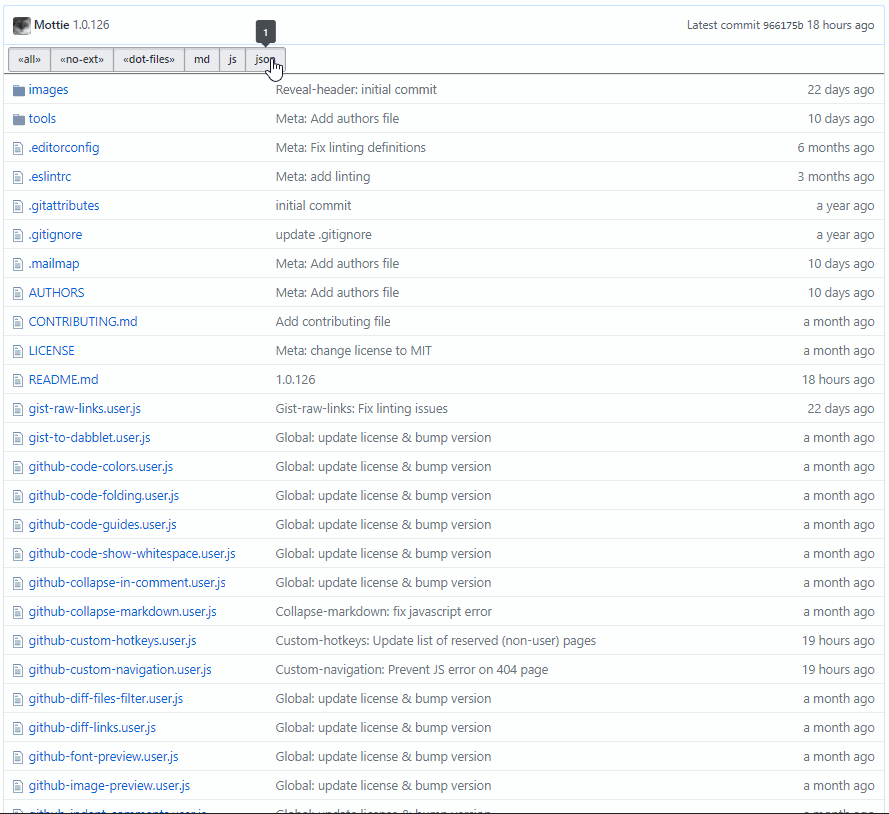 GitHub Files Filter