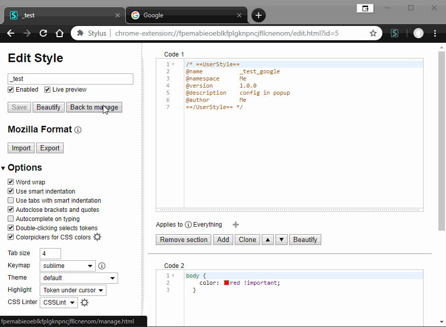 Non-usercss issue in popup · Issue #602 · openstyles/stylus · GitHub