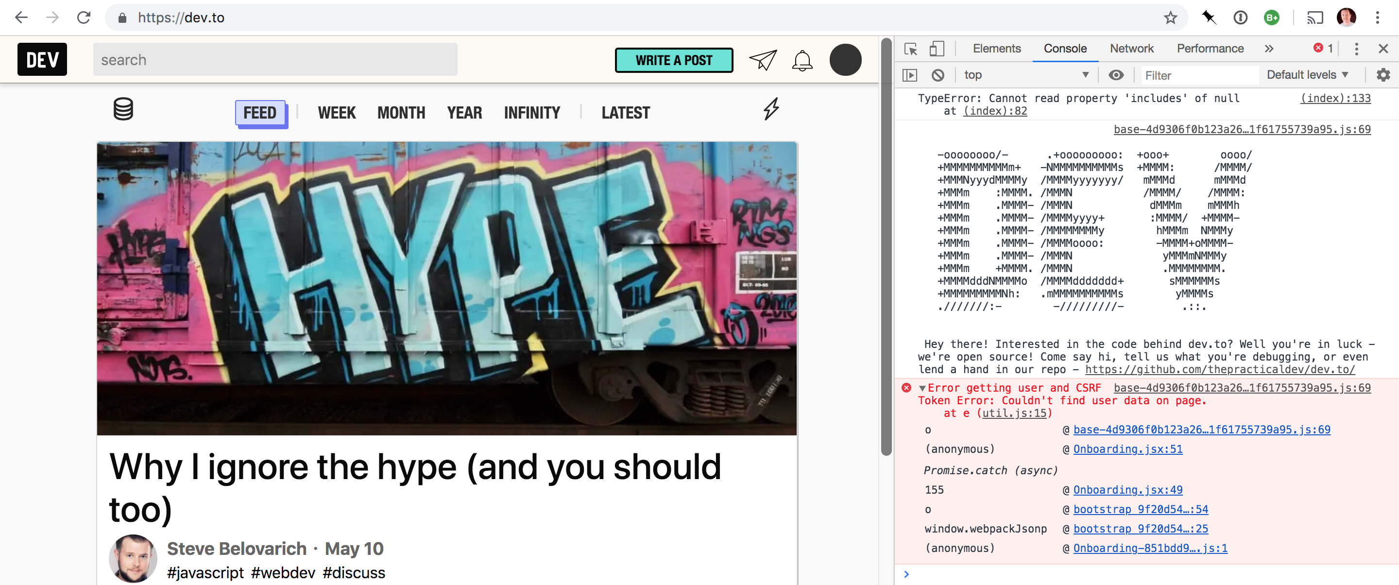 Signed in using Twitter - JS failed to load · Issue #2790 · forem/forem · GitHub