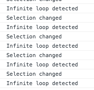 Setting datagrid selection reactively results in infinite loop · Issue #2613 · vmware-archive ...